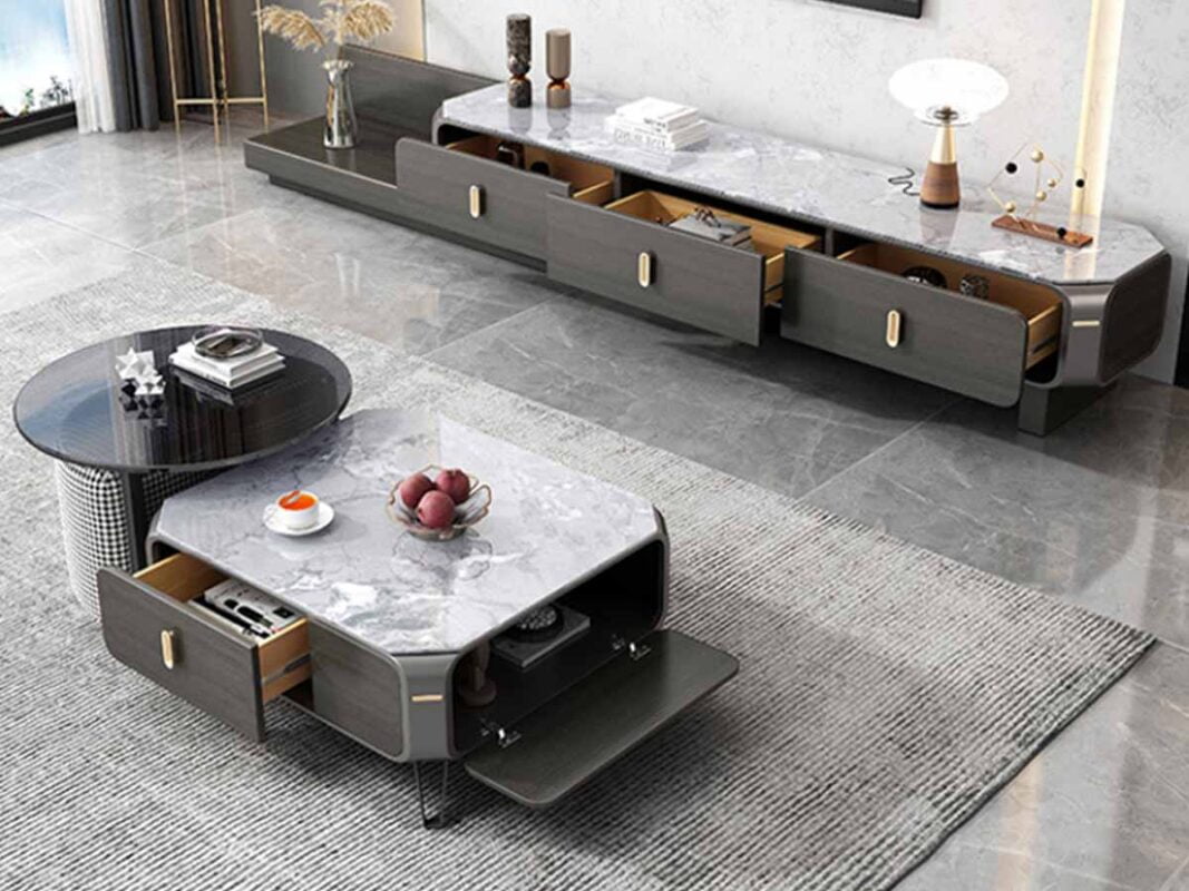 Bàn trà đôi kết hợp lạ mắt nhập khẩu Aniko 2025