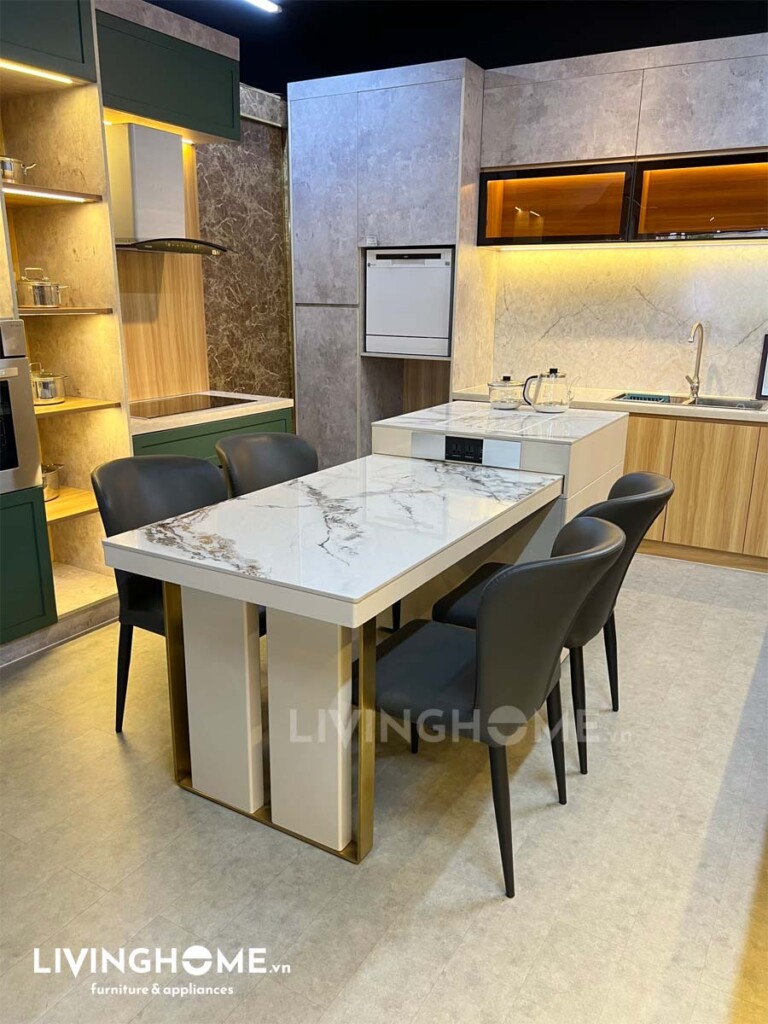 Bàn Ăn Tích Hợp Đảo Bếp Mặt Đá Ceramic - BEATRISA | 2025