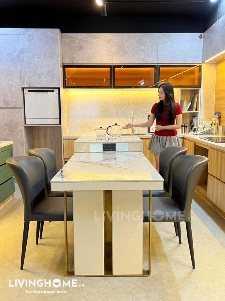 Bàn Ăn Tích Hợp Đảo Bếp Mặt Đá Ceramic - BEATRISA | 2026