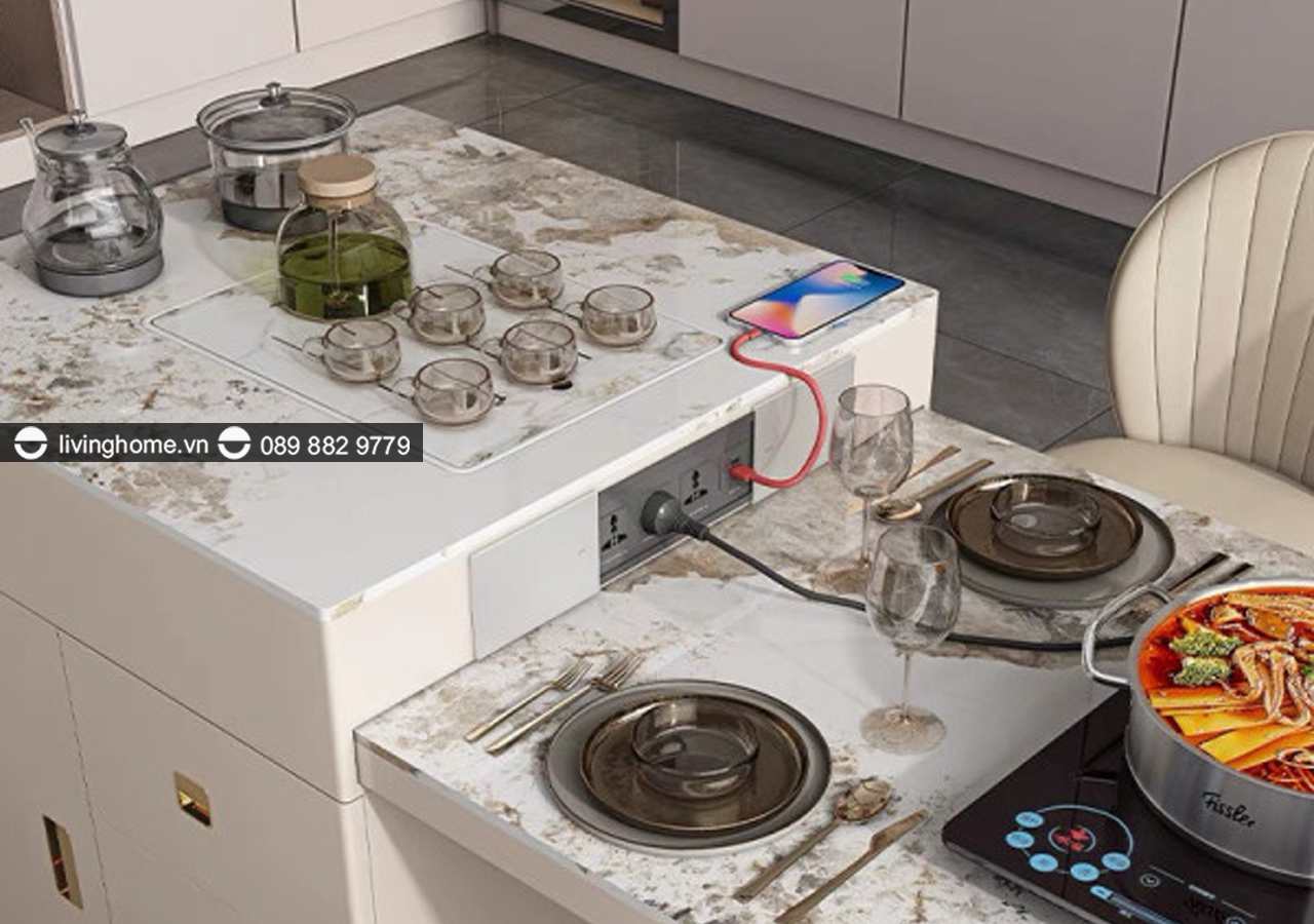 Bàn Ăn Tích Hợp Đảo Bếp Mặt Đá Ceramic - BEATRISA | 2026