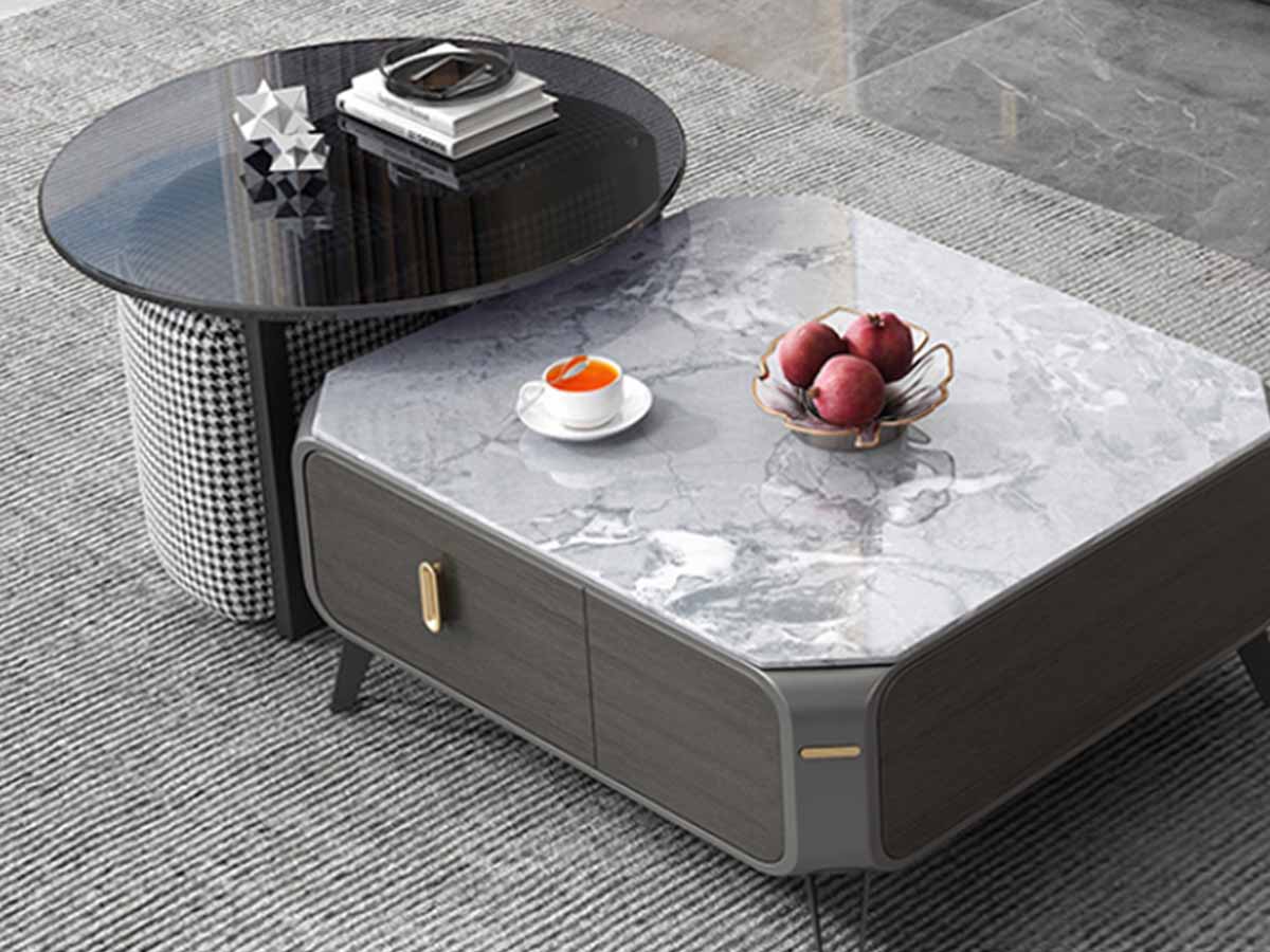 Bàn trà đôi kết hợp lạ mắt nhập khẩu Aniko 2025