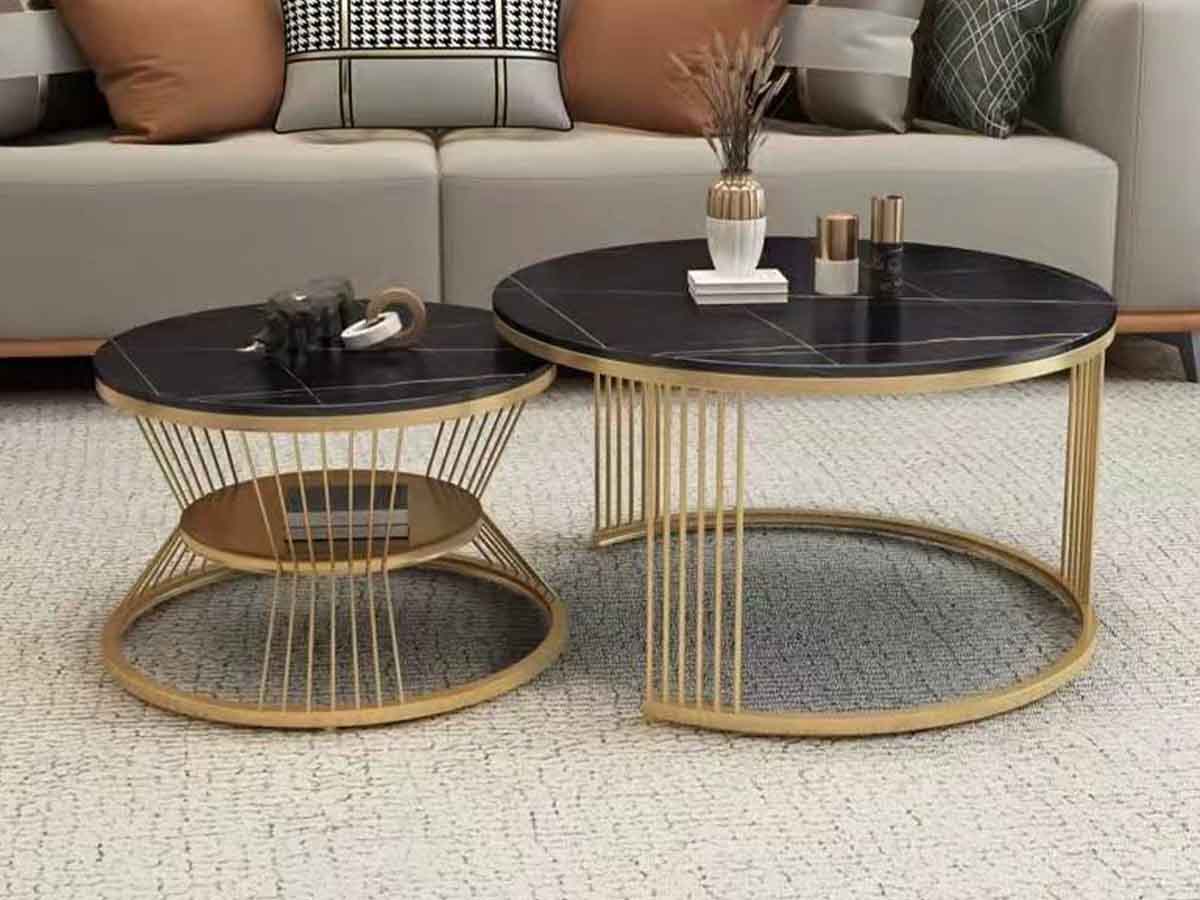 Bàn trà đôi mặt đá hiện đại Azami 2025