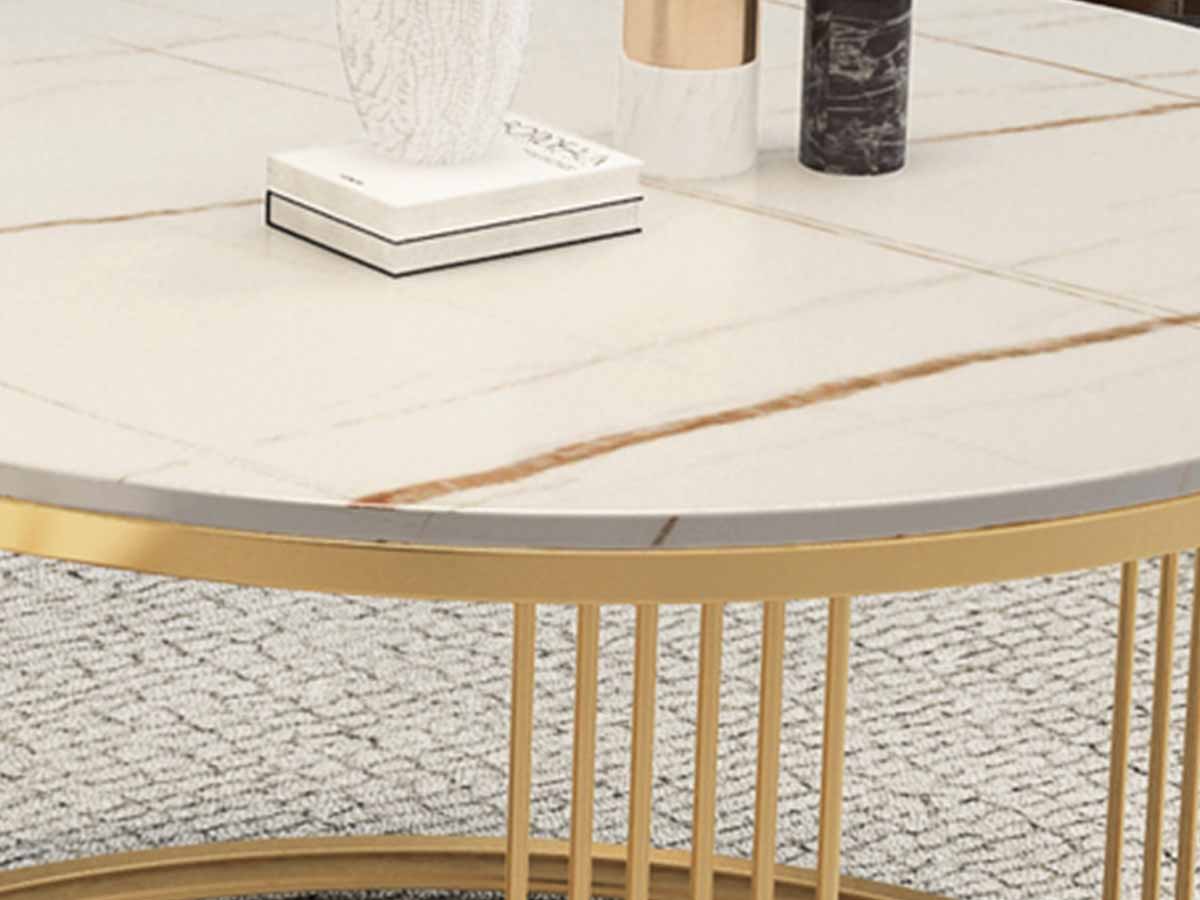 Bàn trà đôi mặt đá hiện đại Azami 2025