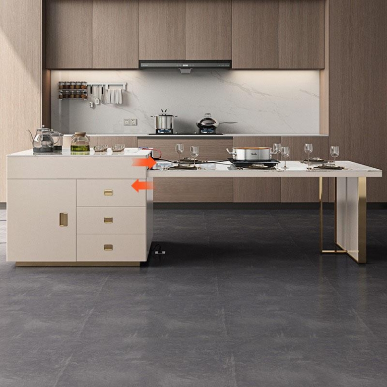 Bàn Ăn Tích Hợp Đảo Bếp Mặt Đá Ceramic - Beatrisa | 2024