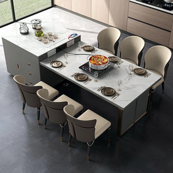 Bàn Ăn Tích Hợp Đảo Bếp Mặt Đá Ceramic - BEATRISA | 2024