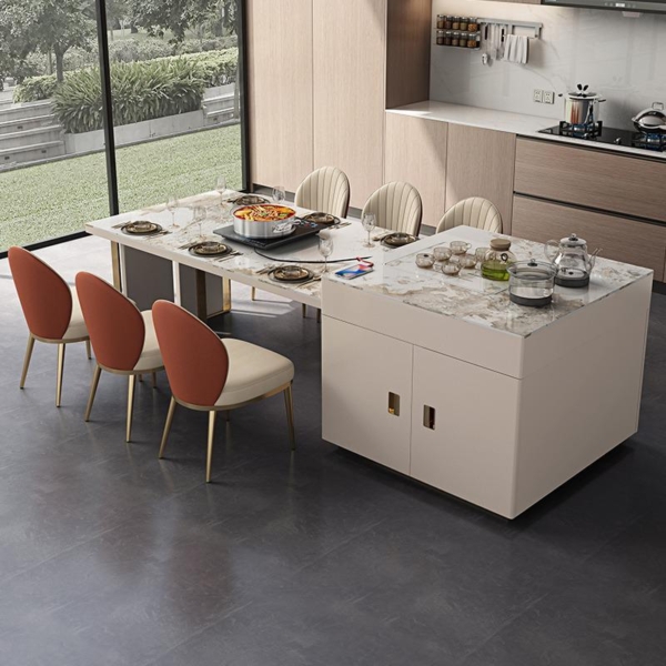 Bàn Ăn Tích Hợp Đảo Bếp Mặt Đá Ceramic - Beatrisa | 2024